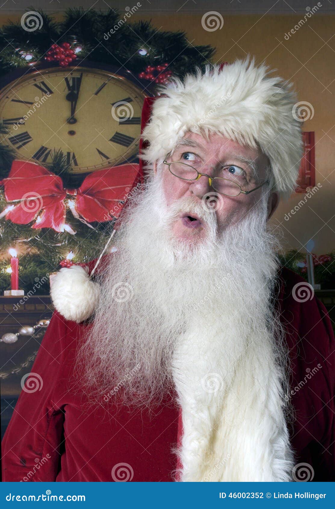 Santa with Surprised Expression Stock Photo - Image of beard, december ...