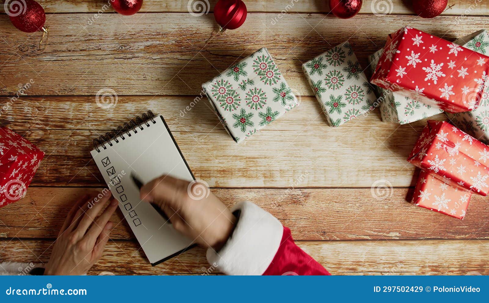 Santa Taking Notes of Christmas Presents, Flat Layer Stock Video ...