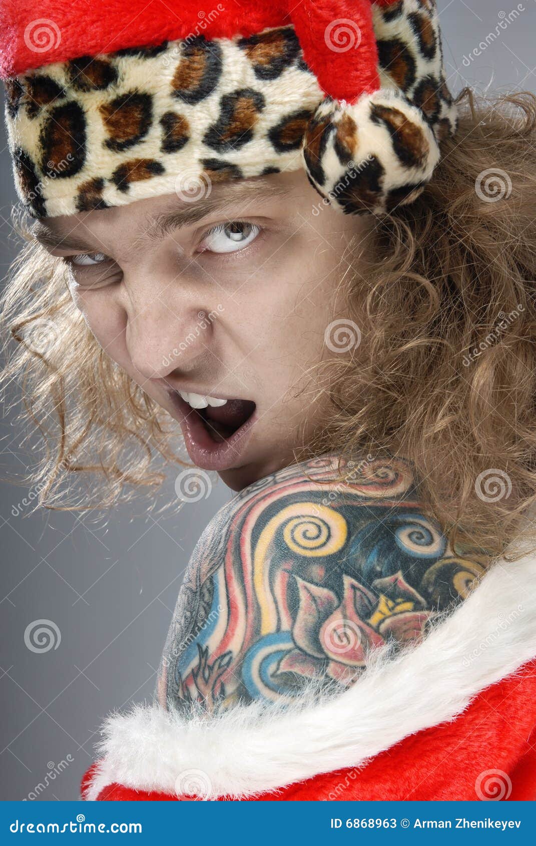 Santa with tattoo editorial stock photo. Image of bizarre - 6868963
