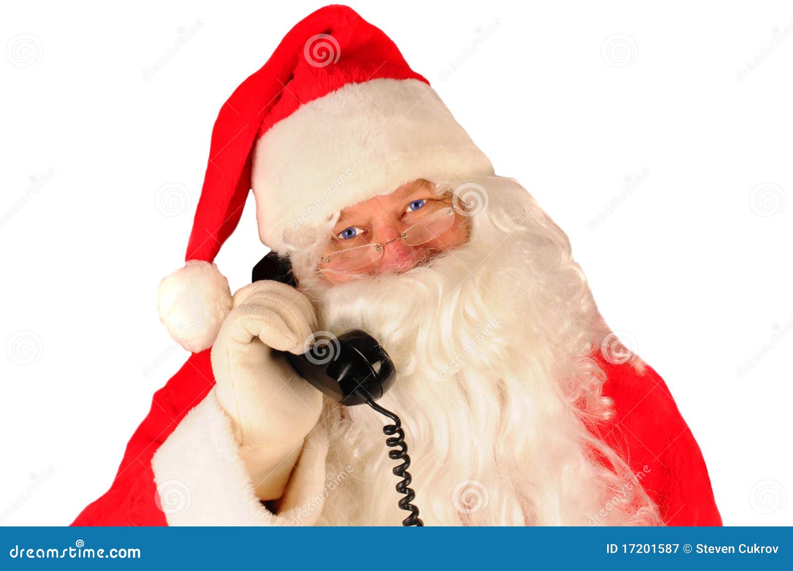 Santa with telephone stock image. Image of santa, father - 17201587