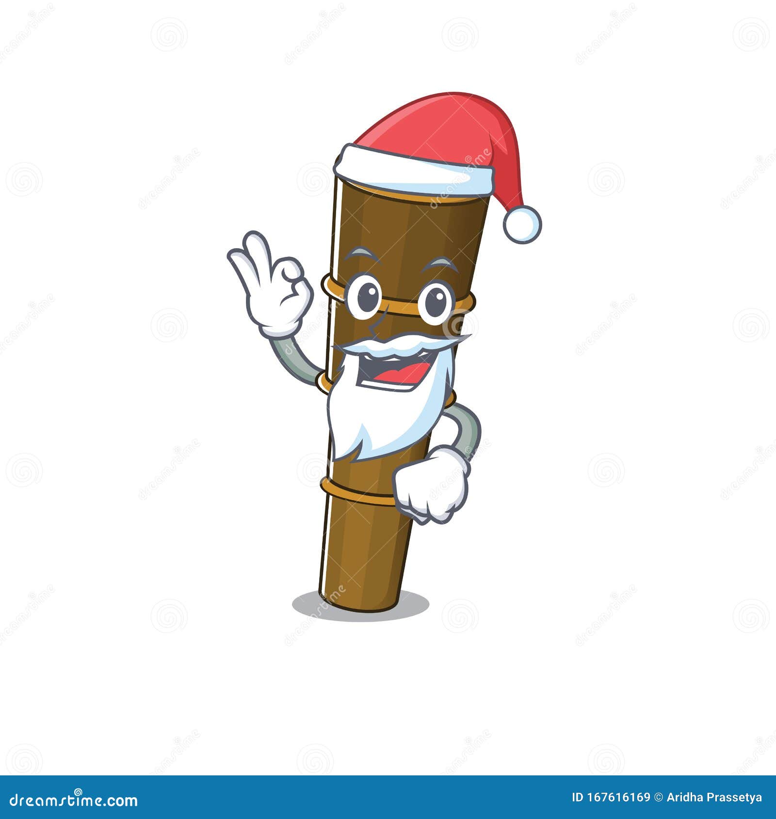 Santa Telescope Scroll Cartoon Character Design with Ok Finger Stock ...