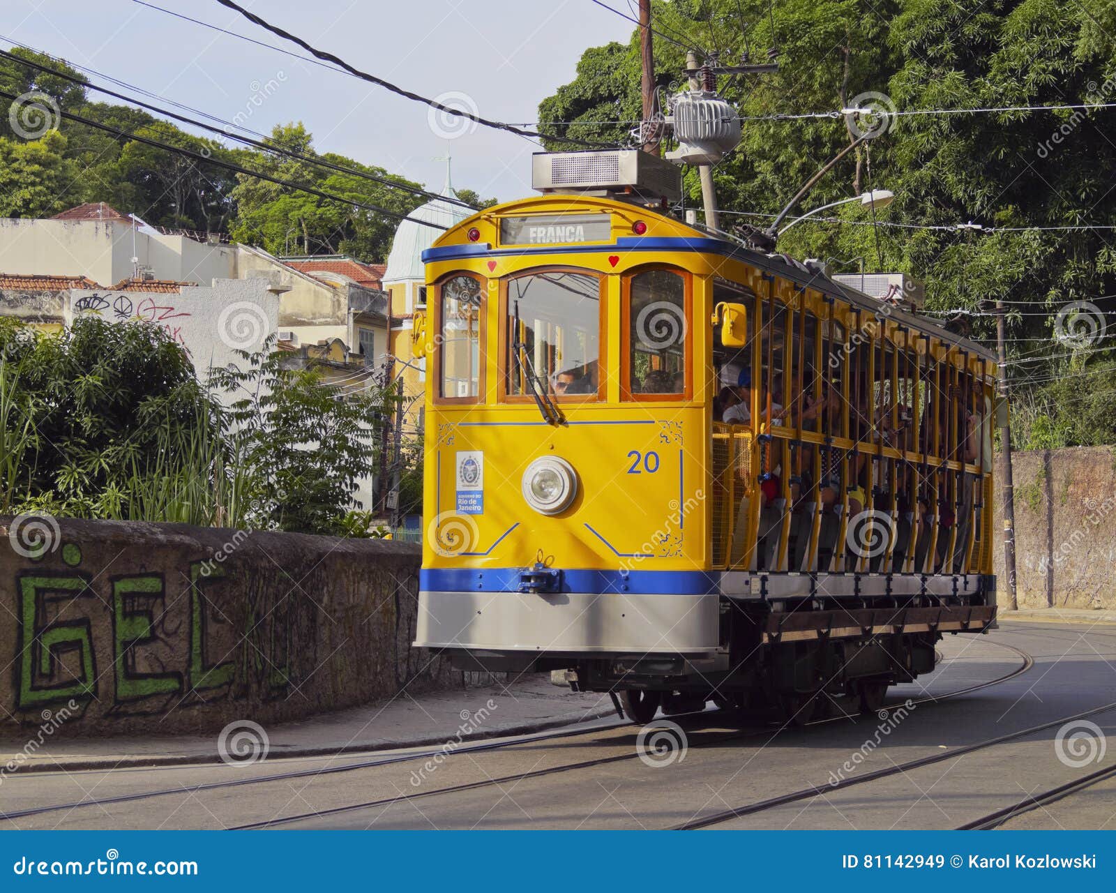 Santa Teresa Tram in Rio redaktionelles stockbild. Bild von bund - 81142949