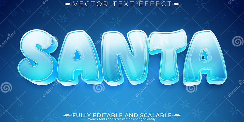 Santa Text Effect, Editable Santa and New Year Text Style Stock Vector ...