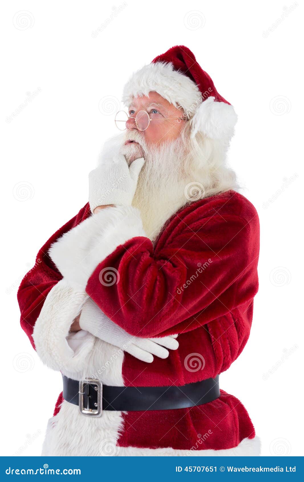 Santa is Thinking about Something Stock Image - Image of side, festive ...