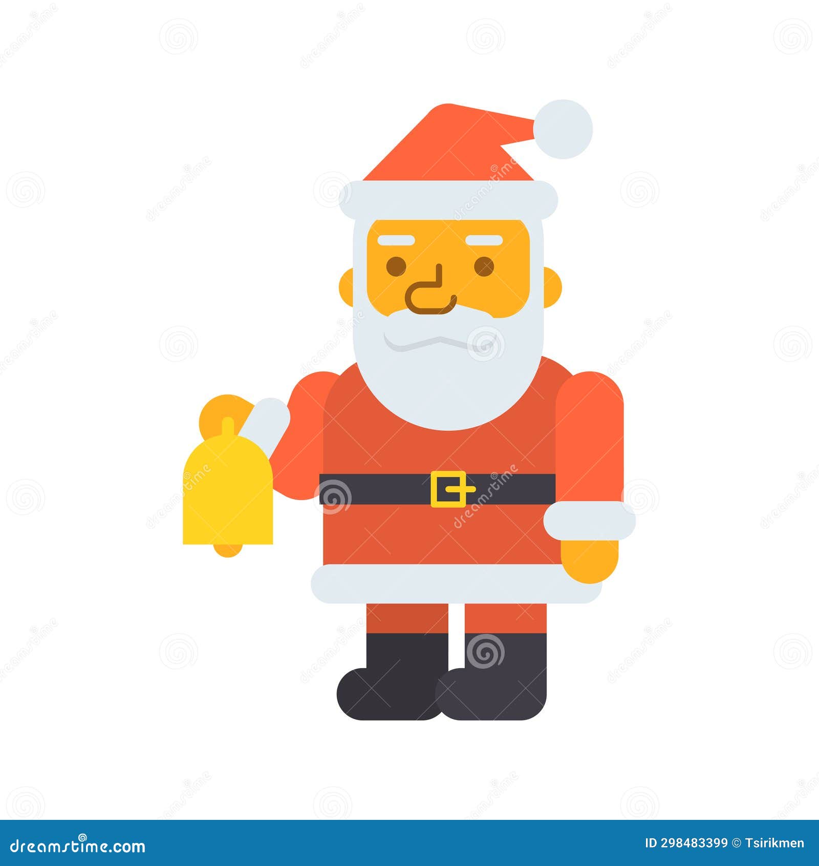 Santa Three Quarters Holding Bell Stock Vector - Illustration of ...