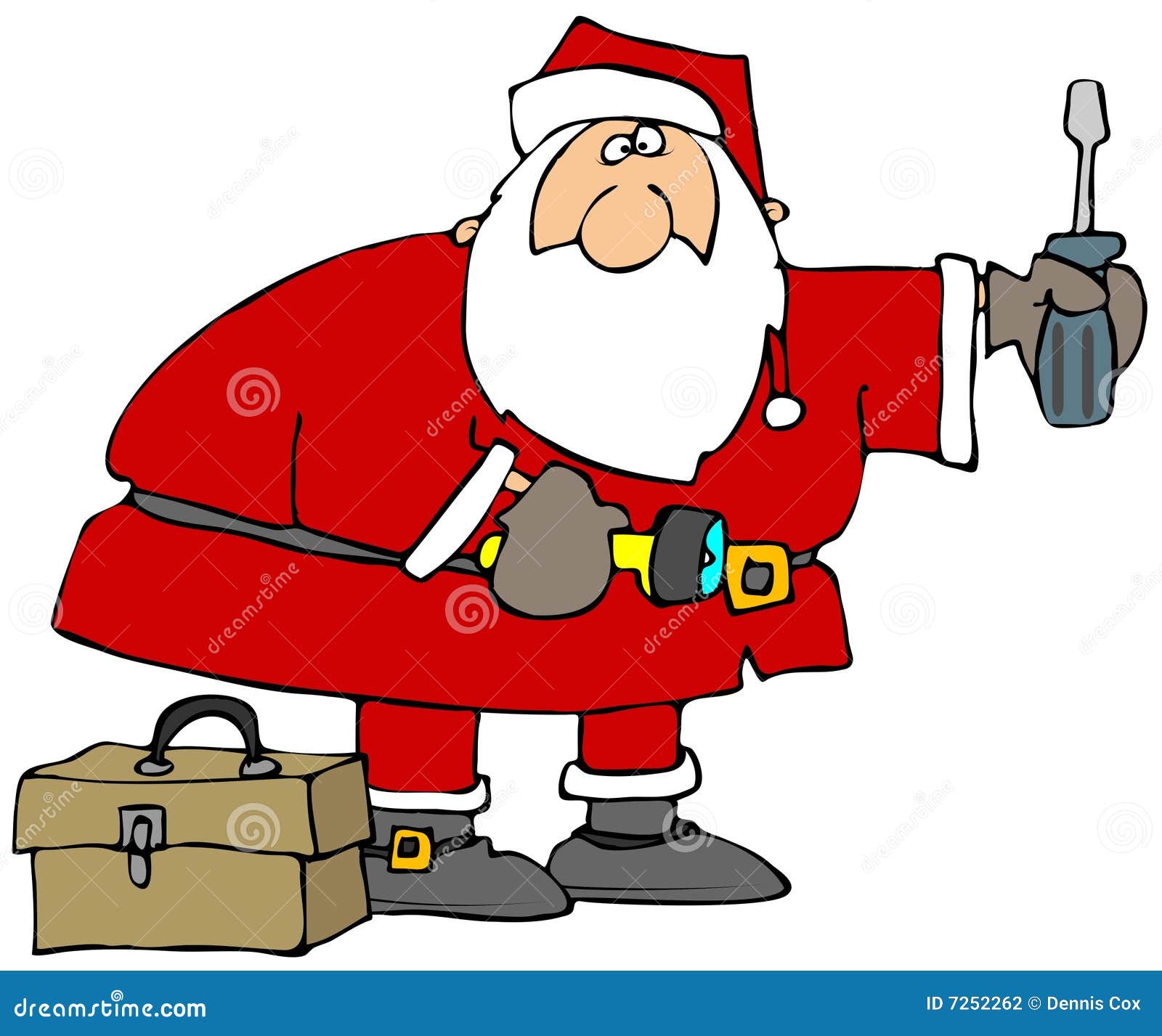 Santa with Tools stock vector. Illustration of christmas - 7252262