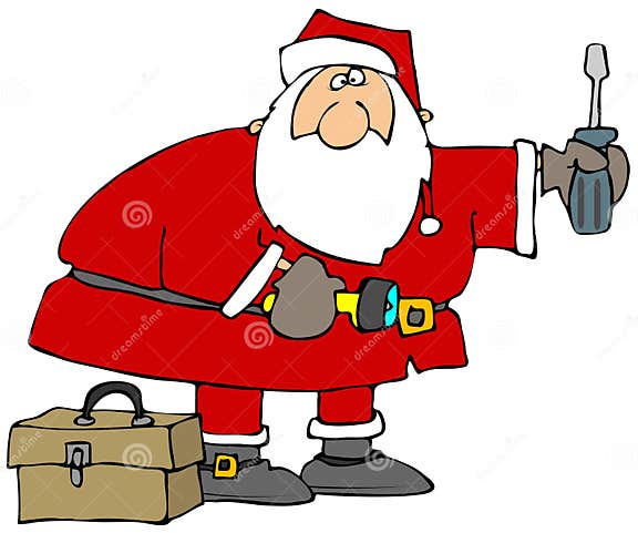 Santa with Tools stock vector. Illustration of christmas - 7252262