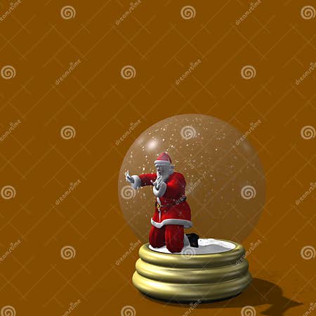 Santa Trapped in Snow Globe Stock Illustration - Illustration of black ...