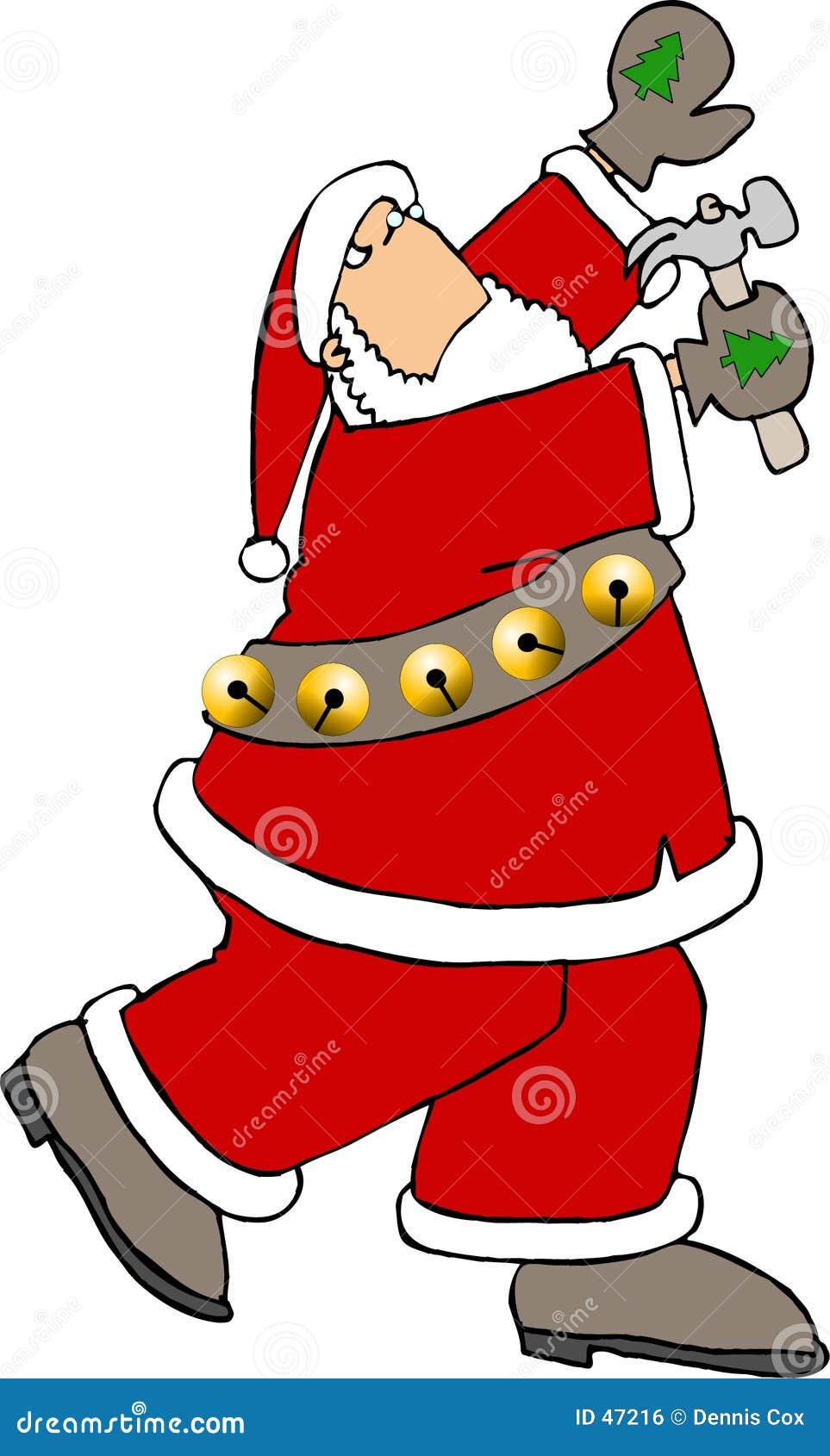 Santa using a hammer stock illustration. Illustration of santa - 47216