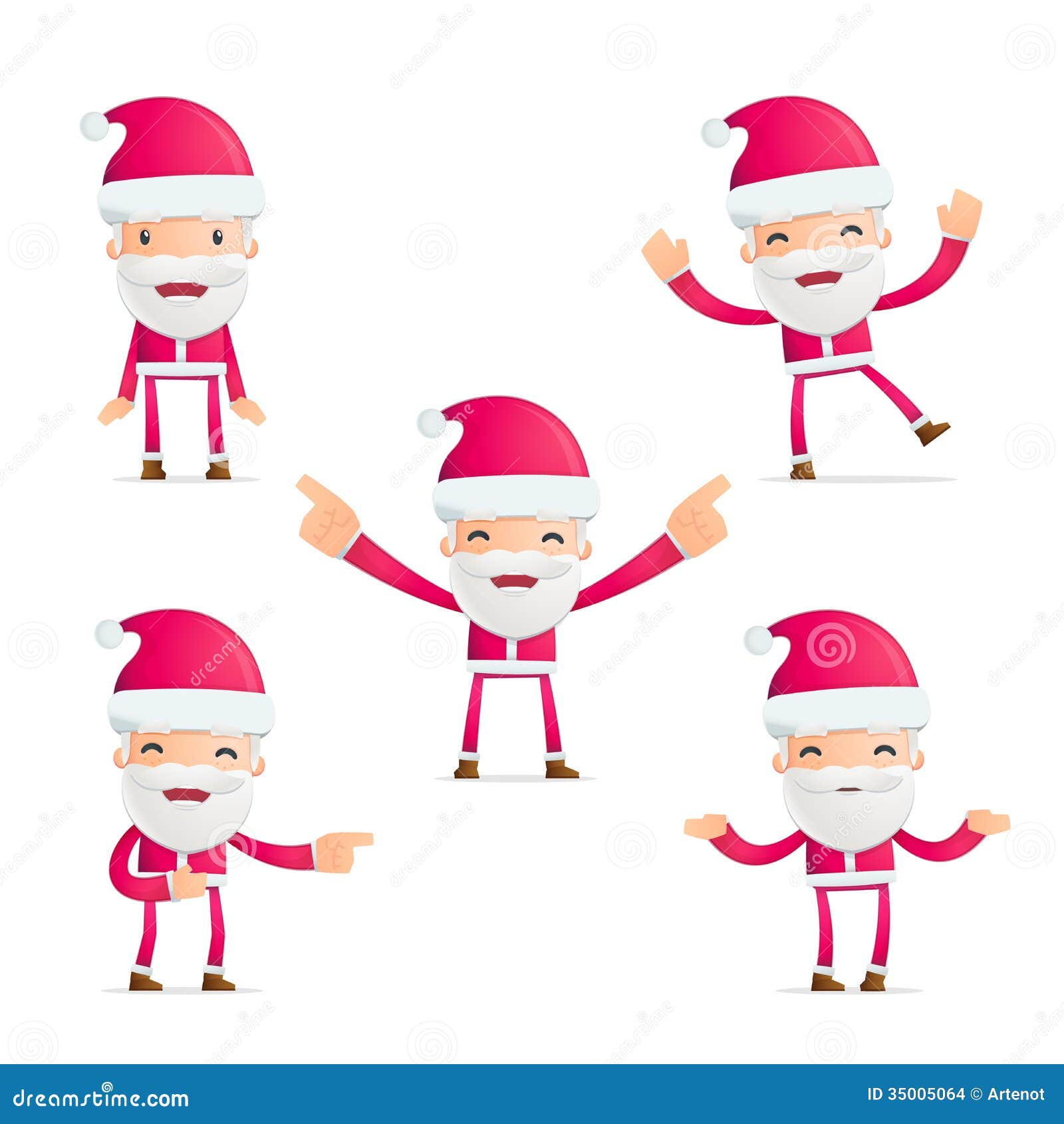 Santa in various poses stock vector. Illustration of blank - 35005064