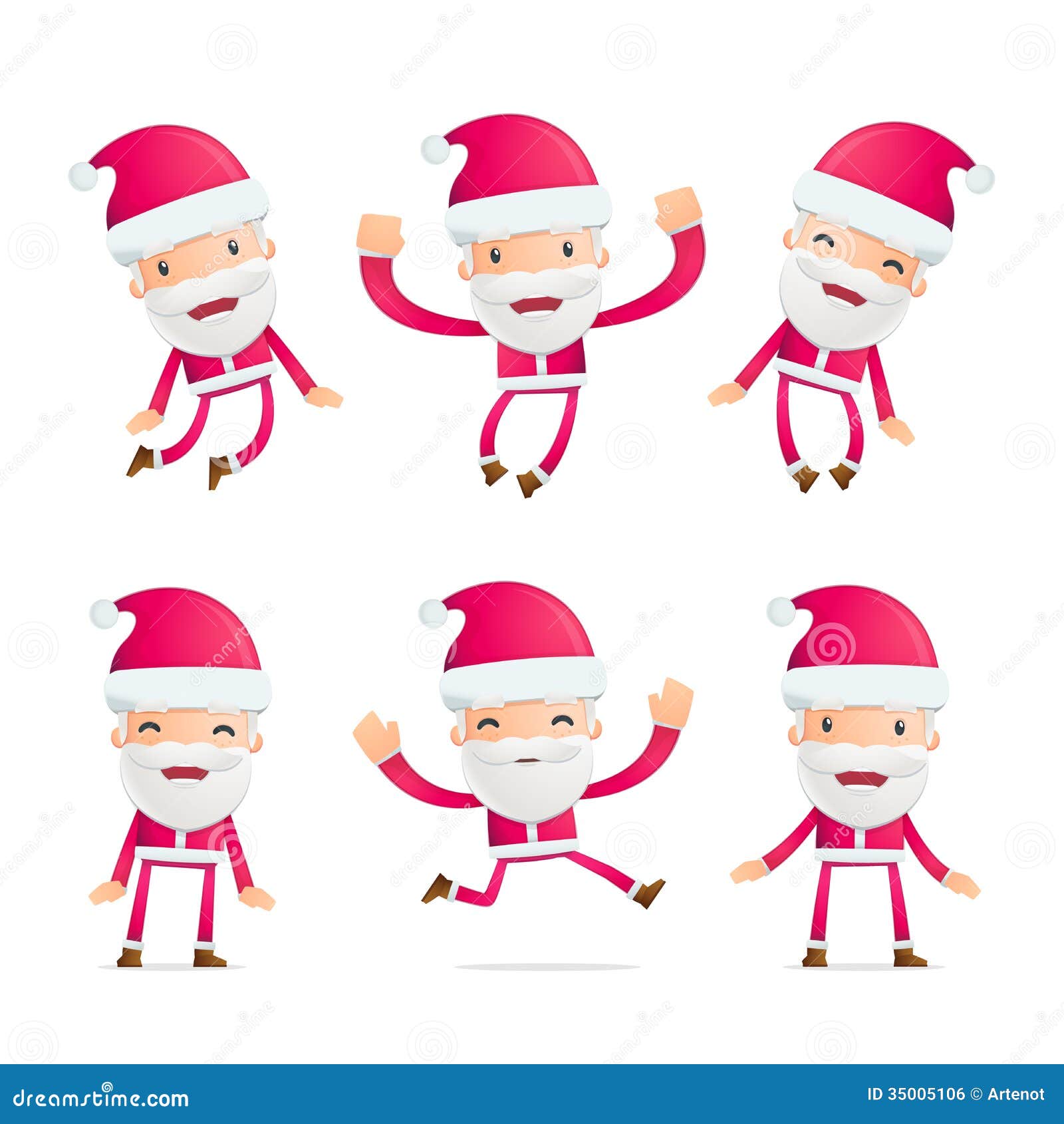 Santa in various poses stock vector. Illustration of affection - 35005106