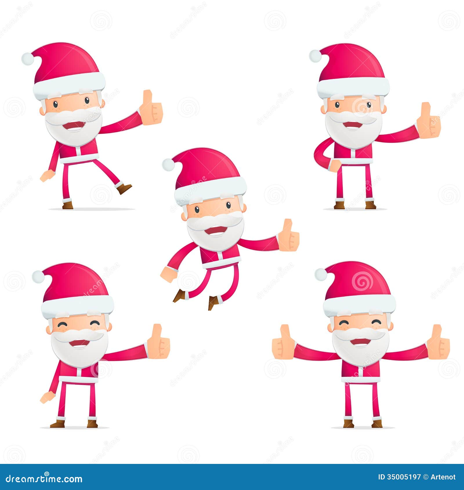 Santa in various poses stock vector. Illustration of characters - 35005197