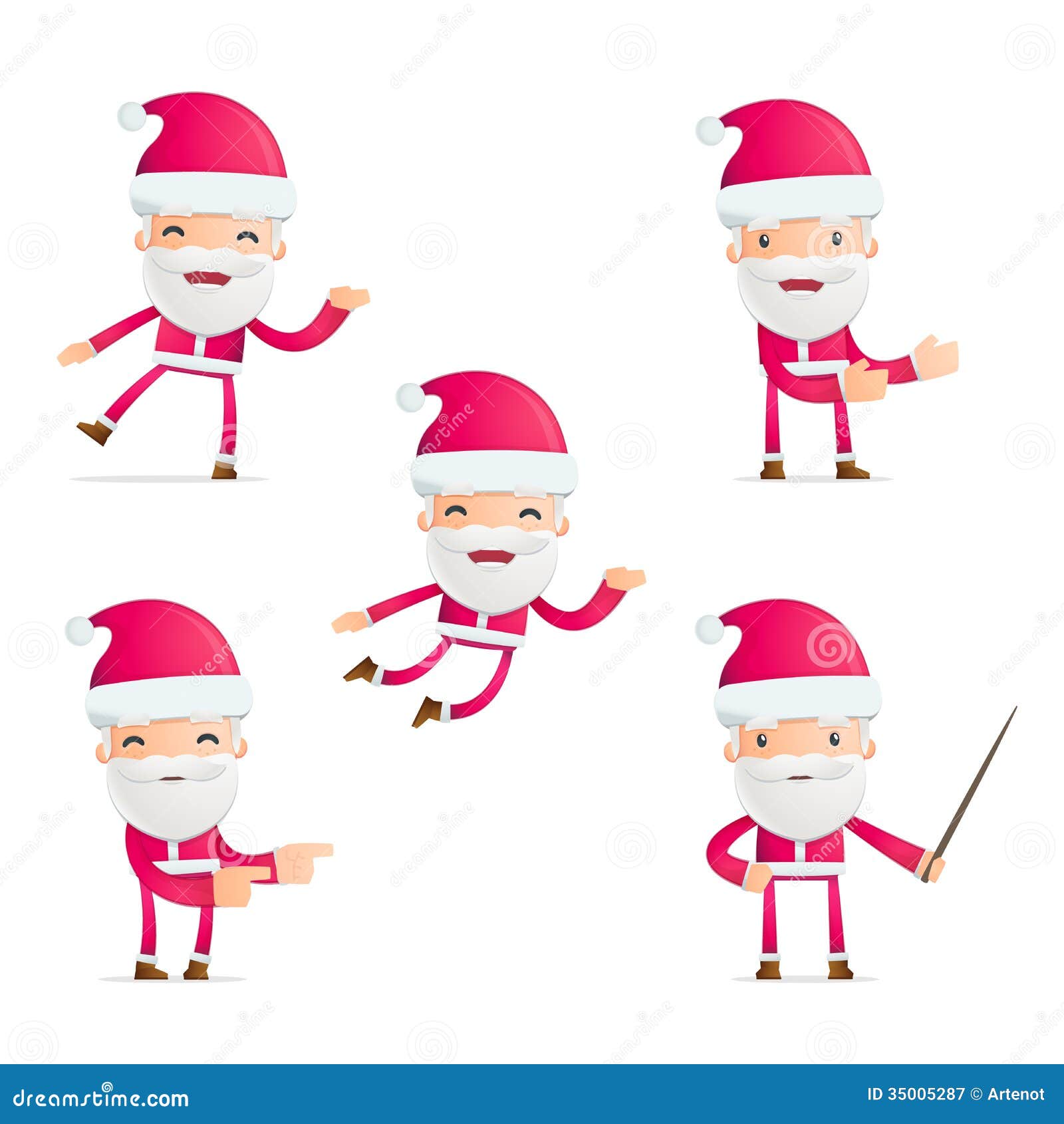 Santa in various poses stock vector. Illustration of tenderness - 35005287