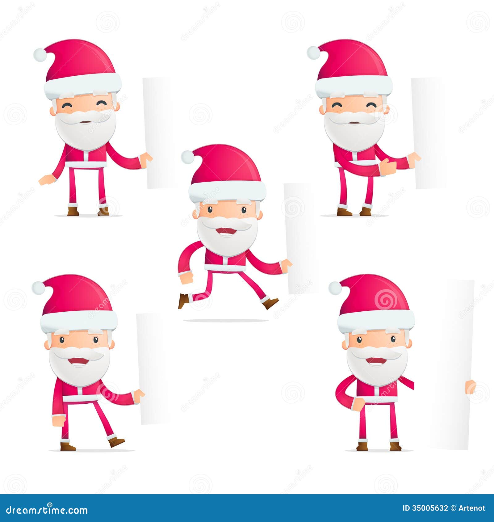 Santa in various poses stock vector. Illustration of isolated - 35005632