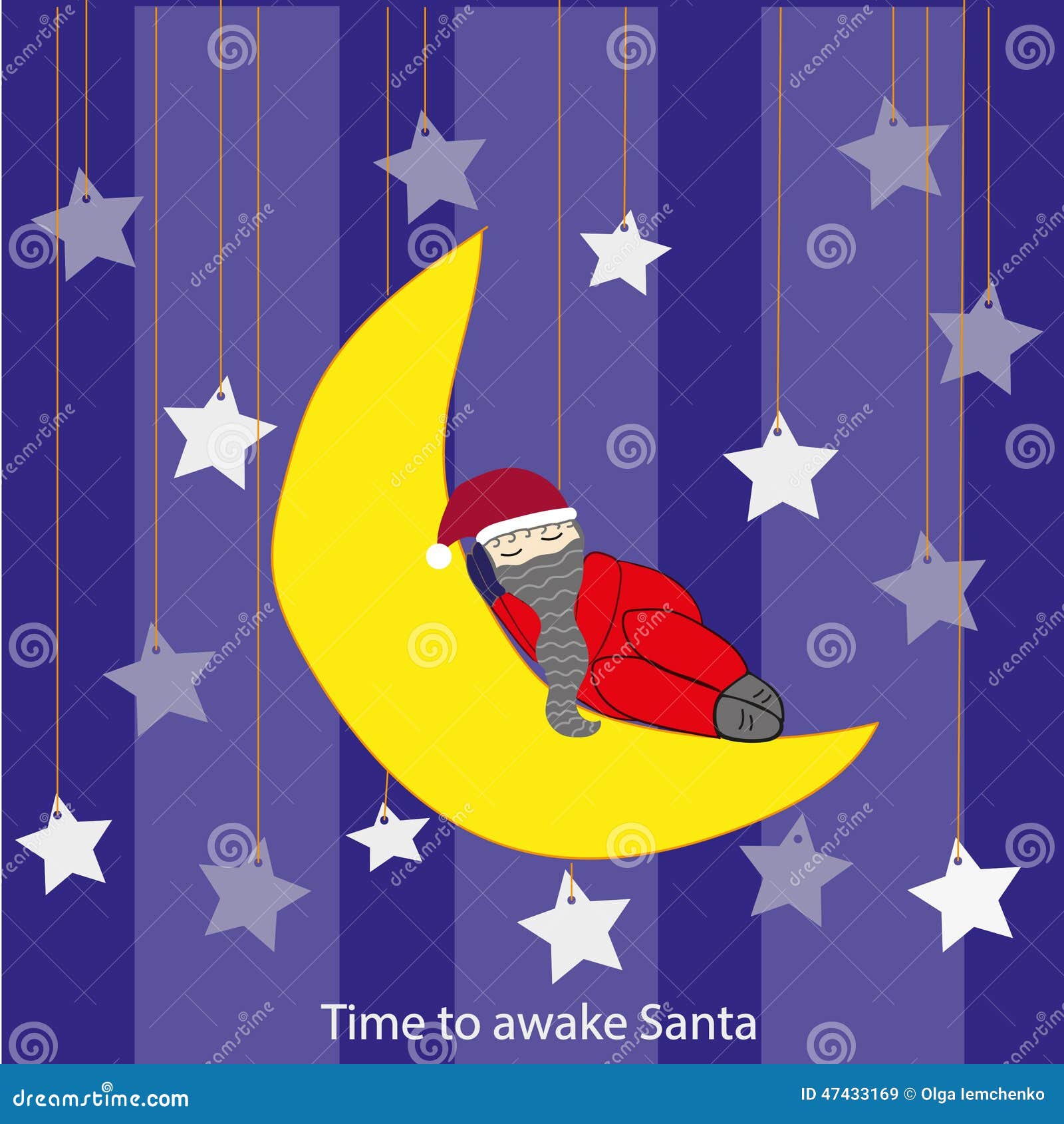 Santa, wake up! stock illustration. Illustration of moon - 47433169