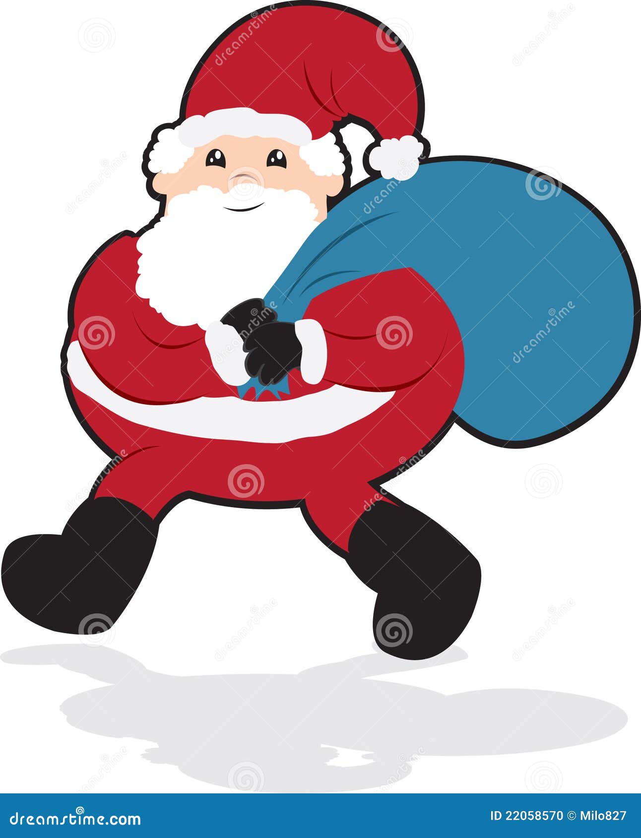 Santa Walking stock vector. Illustration of holiday, funny - 22058570