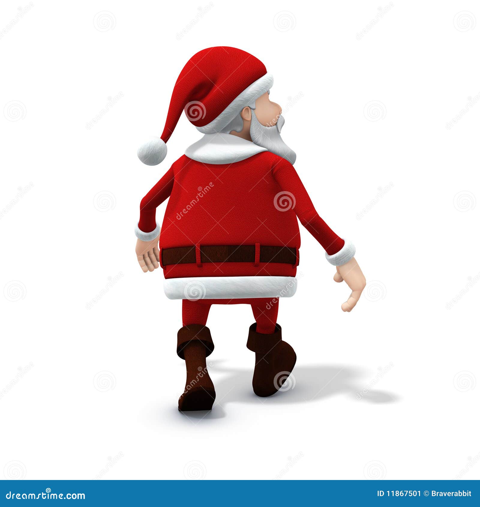 Santa walking away stock illustration. Illustration of rendering - 11867501