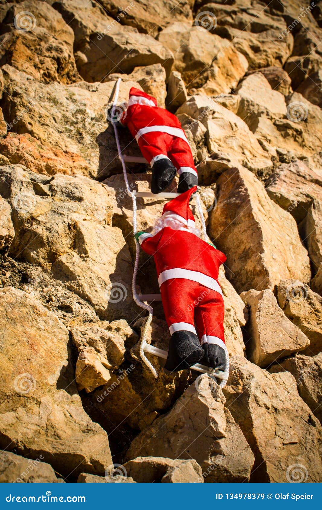 Santa on a wall stock image. Image of burnout, seasonal - 134978379