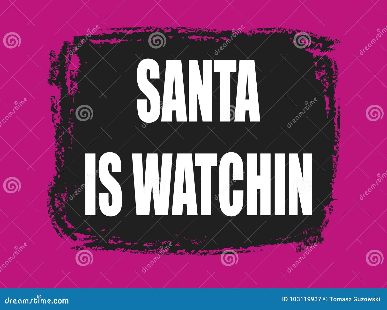 Santa is watching banner stock illustration. Illustration of white ...