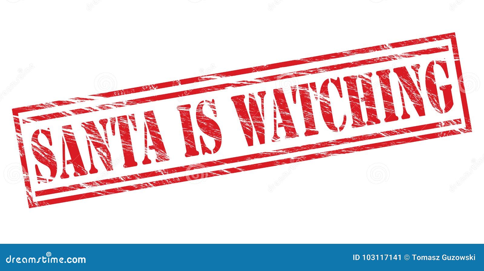 Santa is Watching Red Stamp Stock Illustration - Illustration of symbol ...