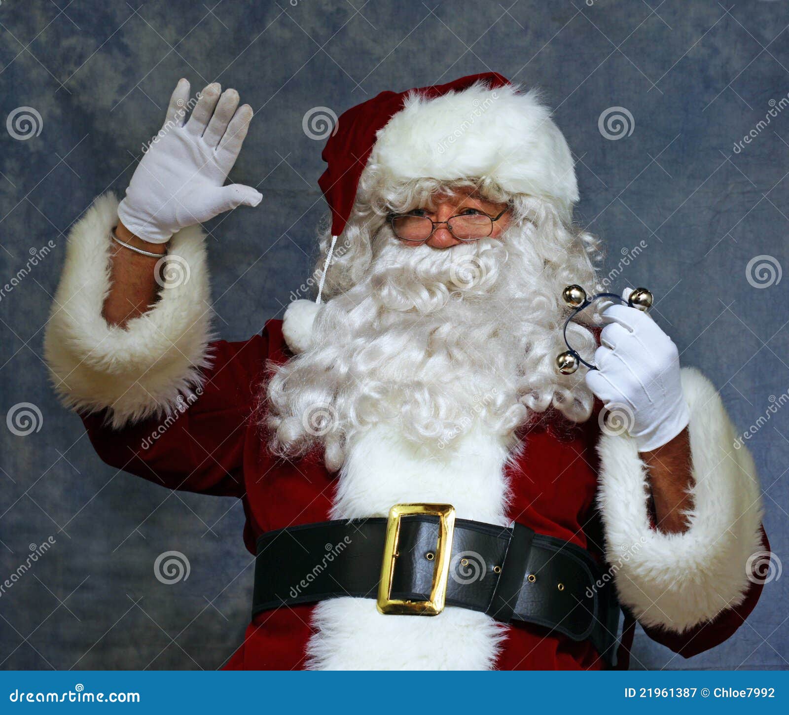Santa Waves To the Children Stock Image - Image of beloved, costume ...