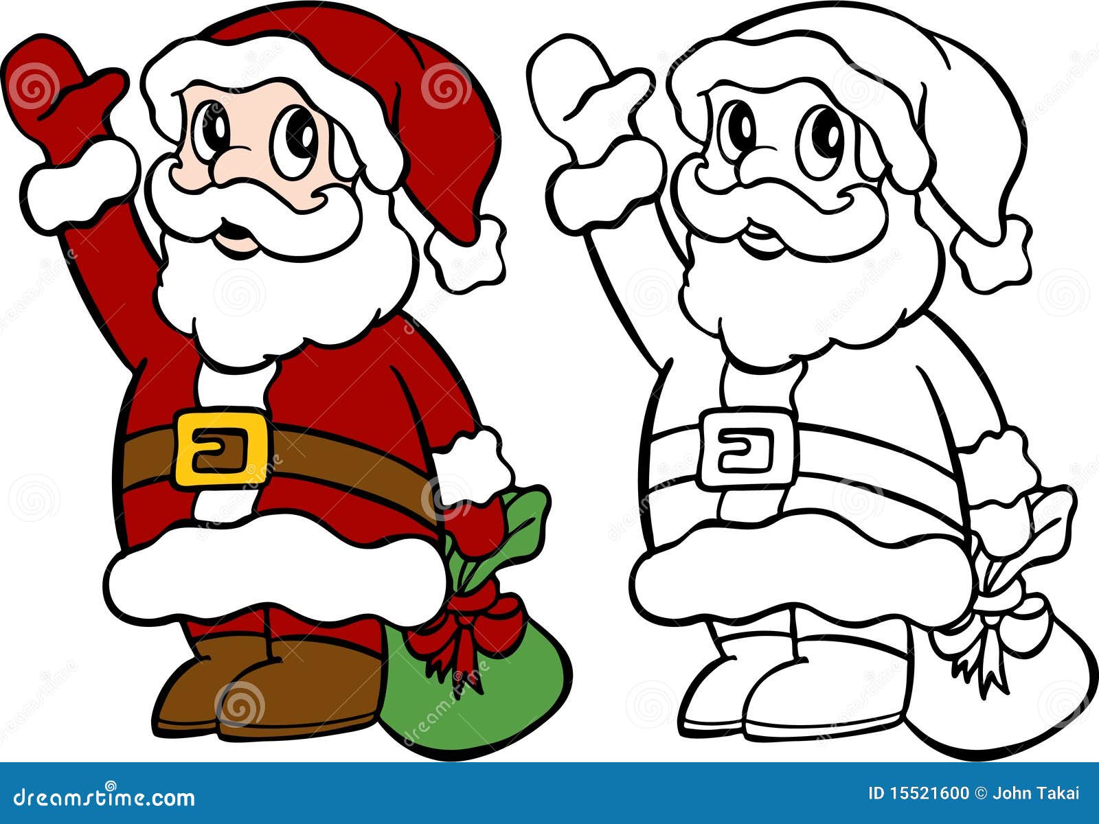 Santa Waving stock vector. Illustration of clipart, vector - 15521600