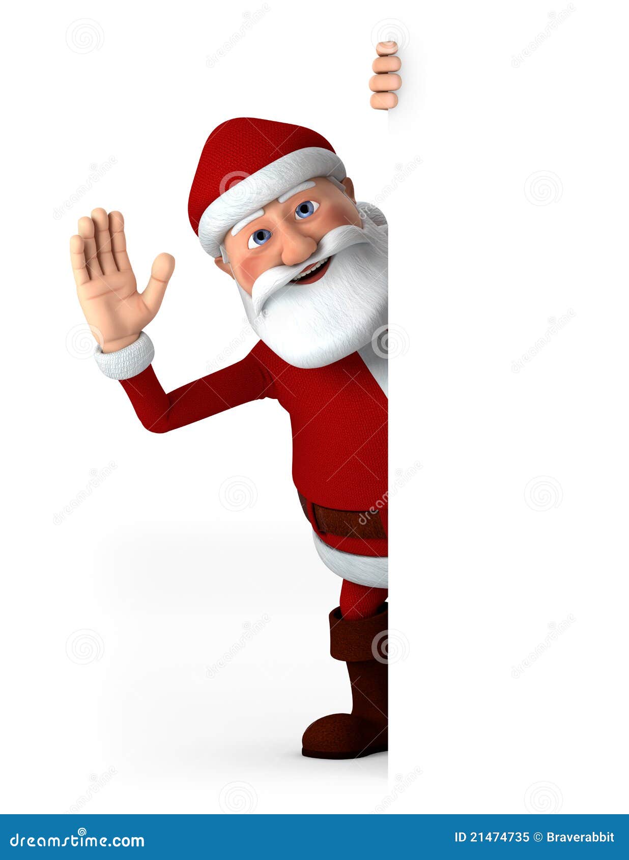 Santa Waving with Blank Sign Stock Illustration - Illustration of board ...