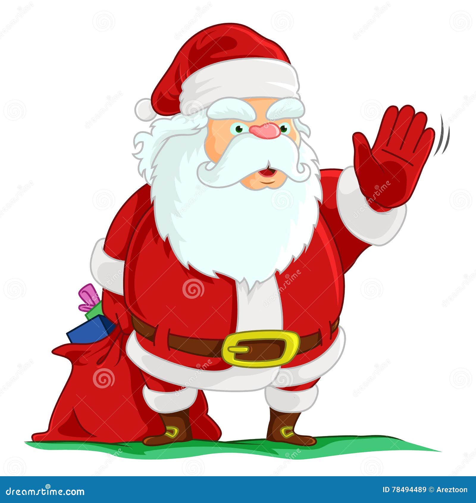 Santa Waving Hand stock vector. Illustration of gift - 78494489