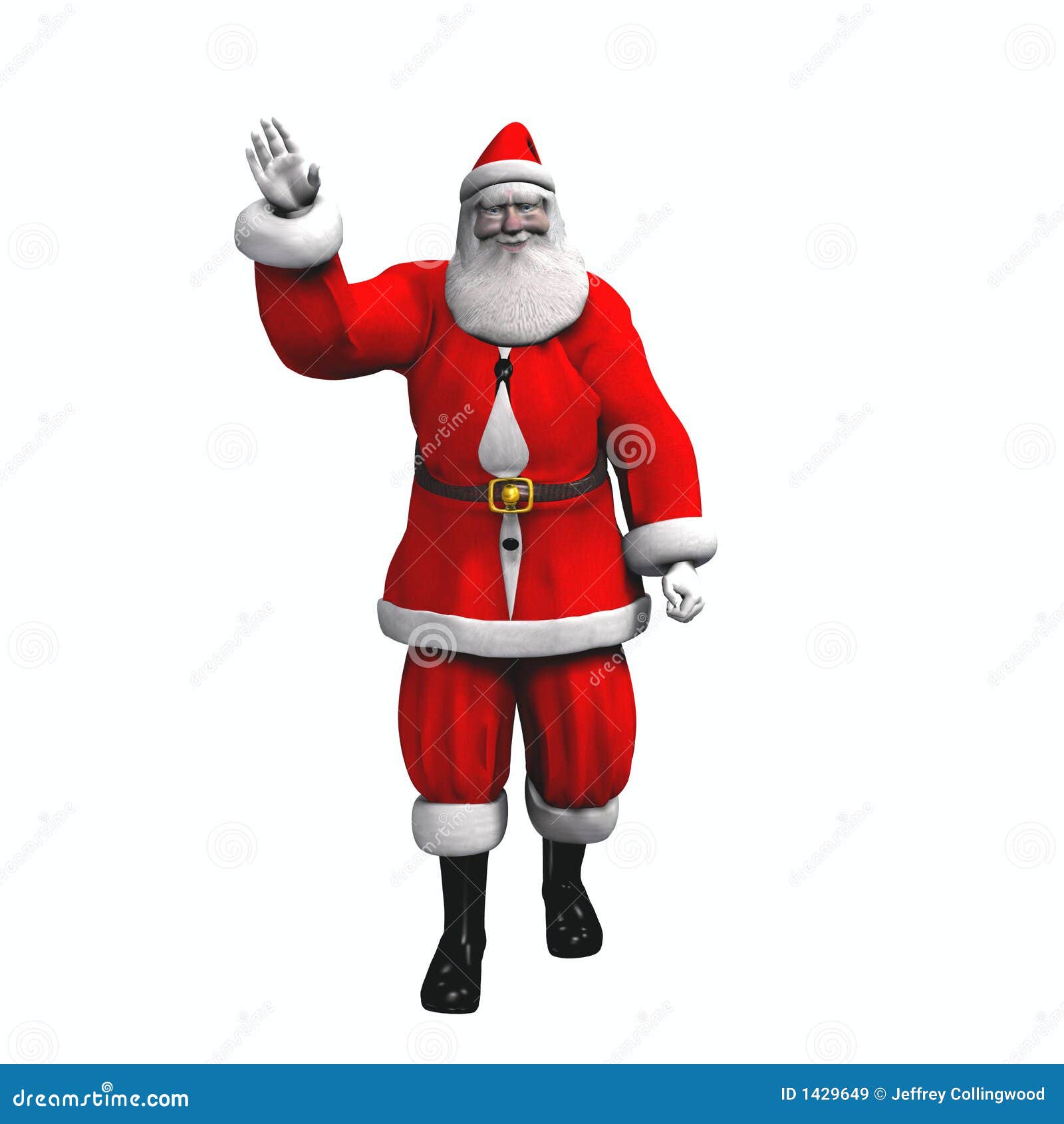 Santa Waving - Isolated stock illustration. Illustration of kringle ...