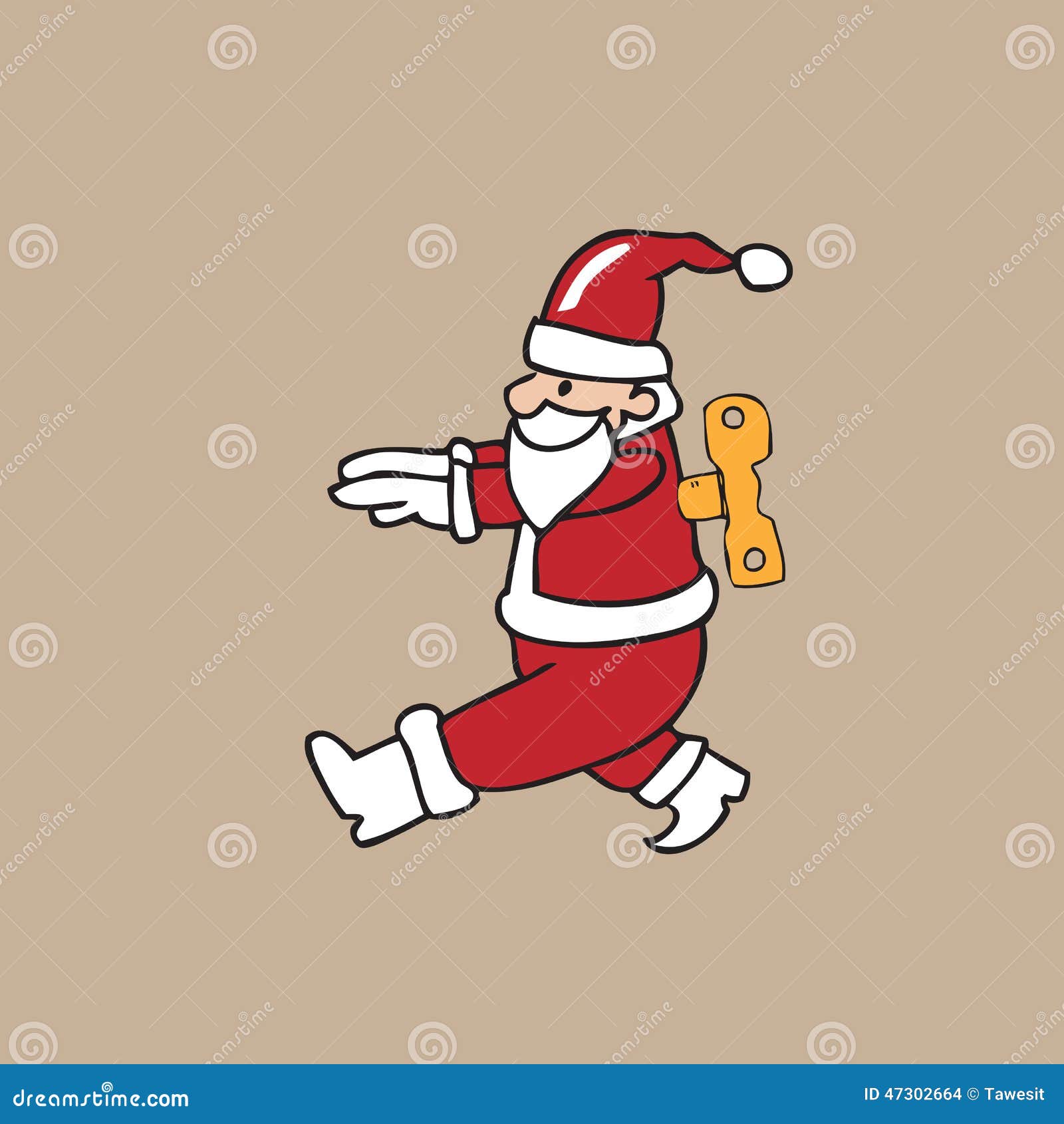 Santa wind up 1 stock vector. Illustration of gift, saint - 47302664