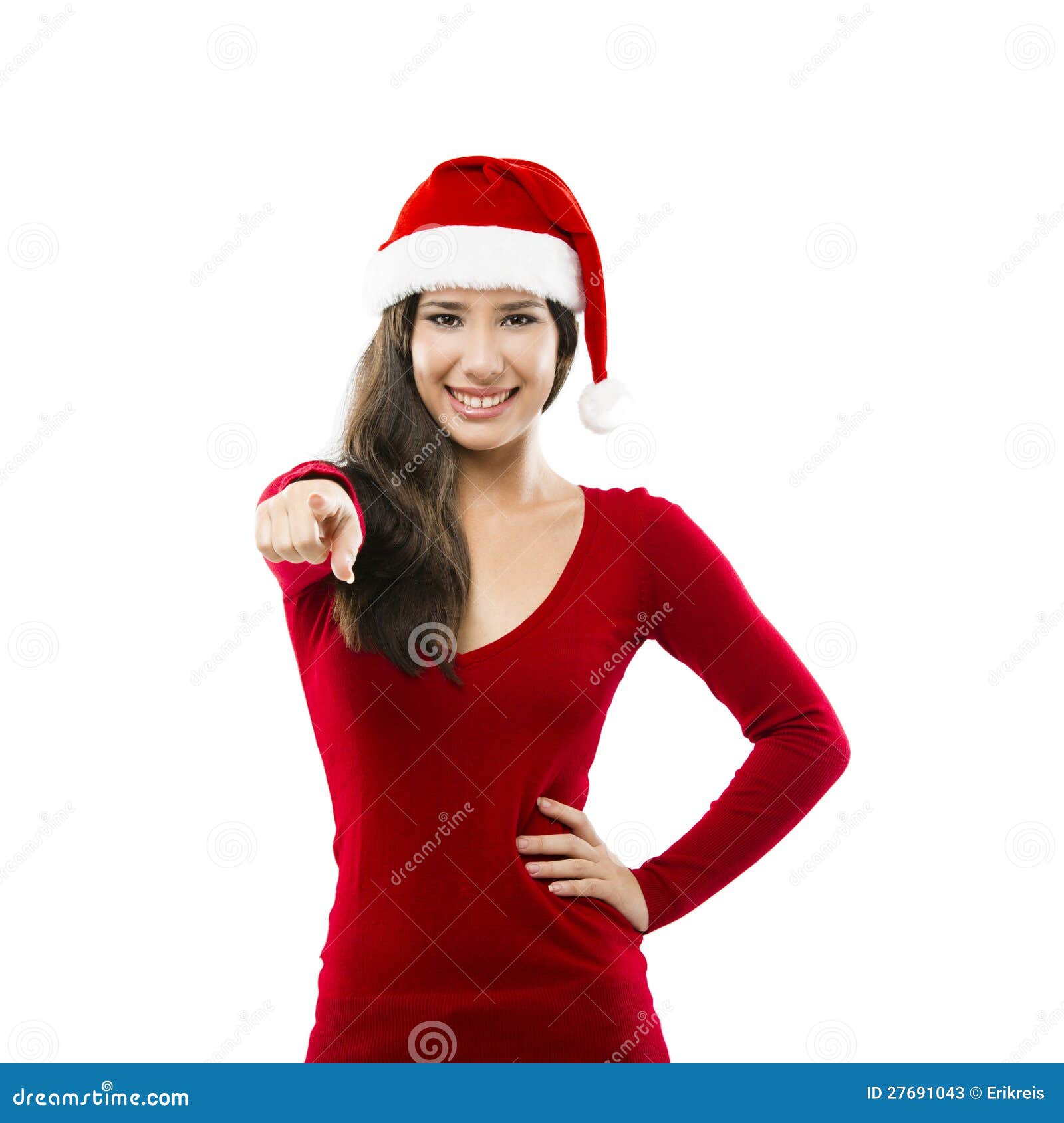 Santa Woman stock image. Image of season, lady, expression - 27691043