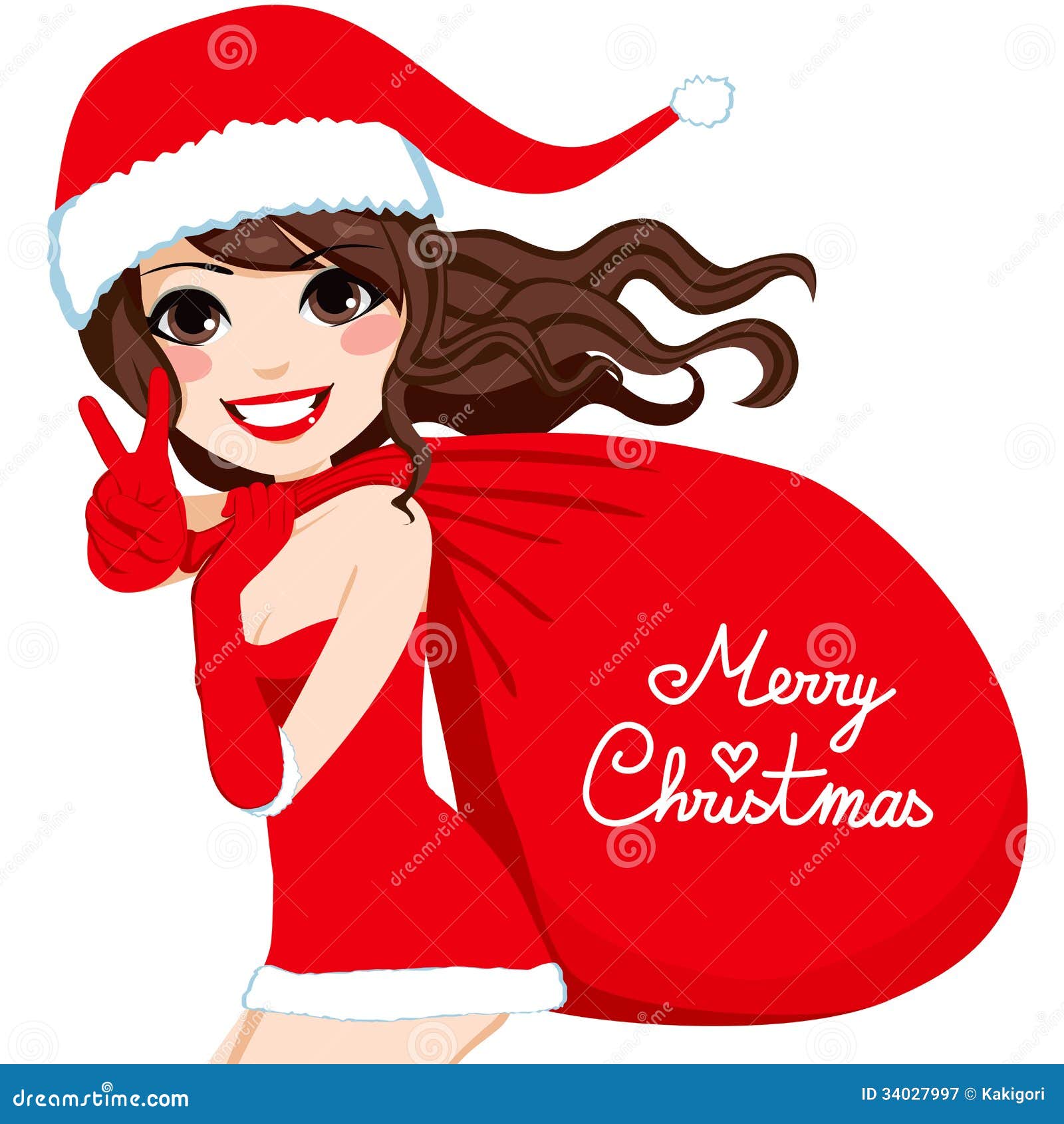 Santa Woman Merry Christmas Ilustración del Vector - Ilustración de ...