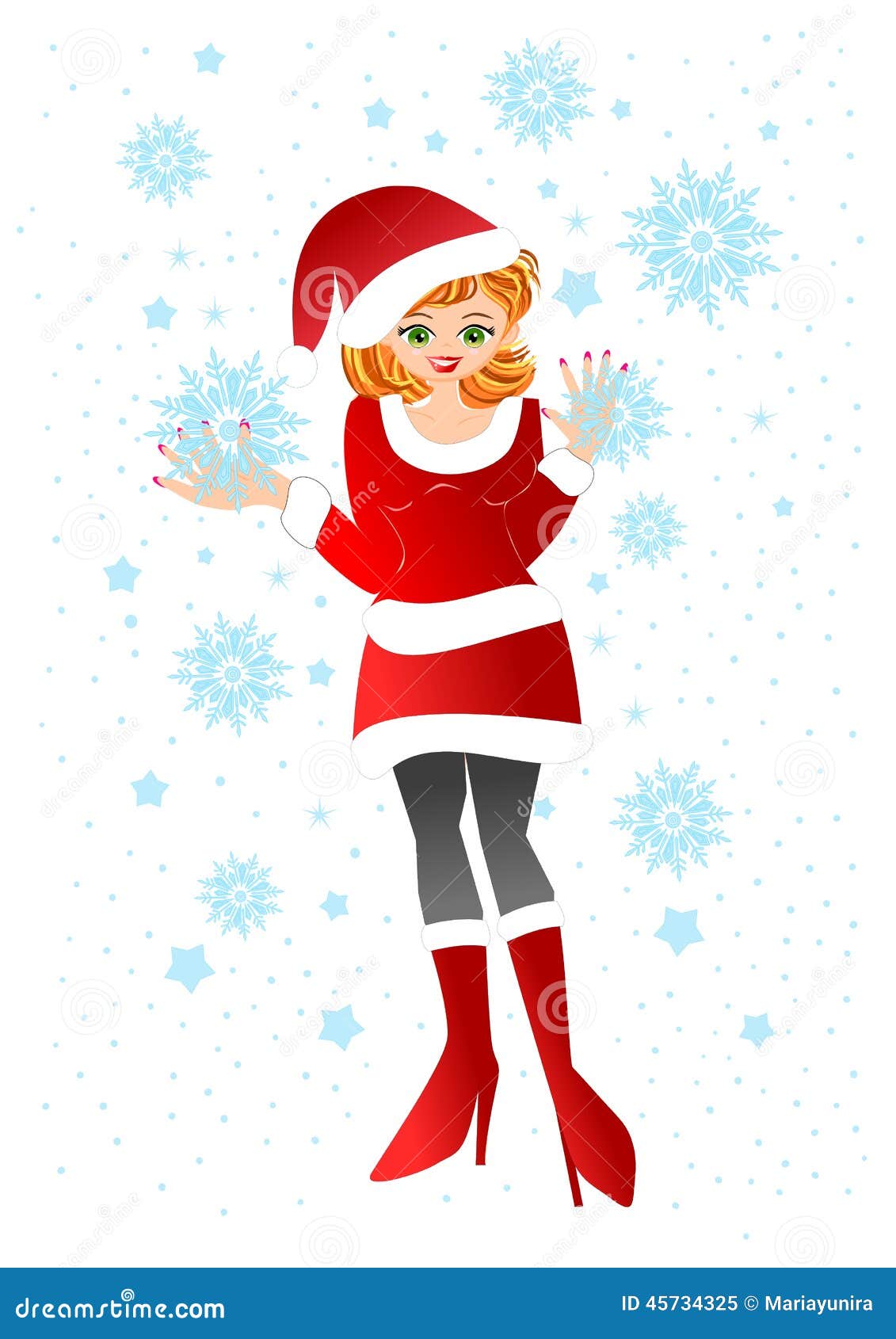 Santa Woman stock illustration. Illustration of background - 45734325