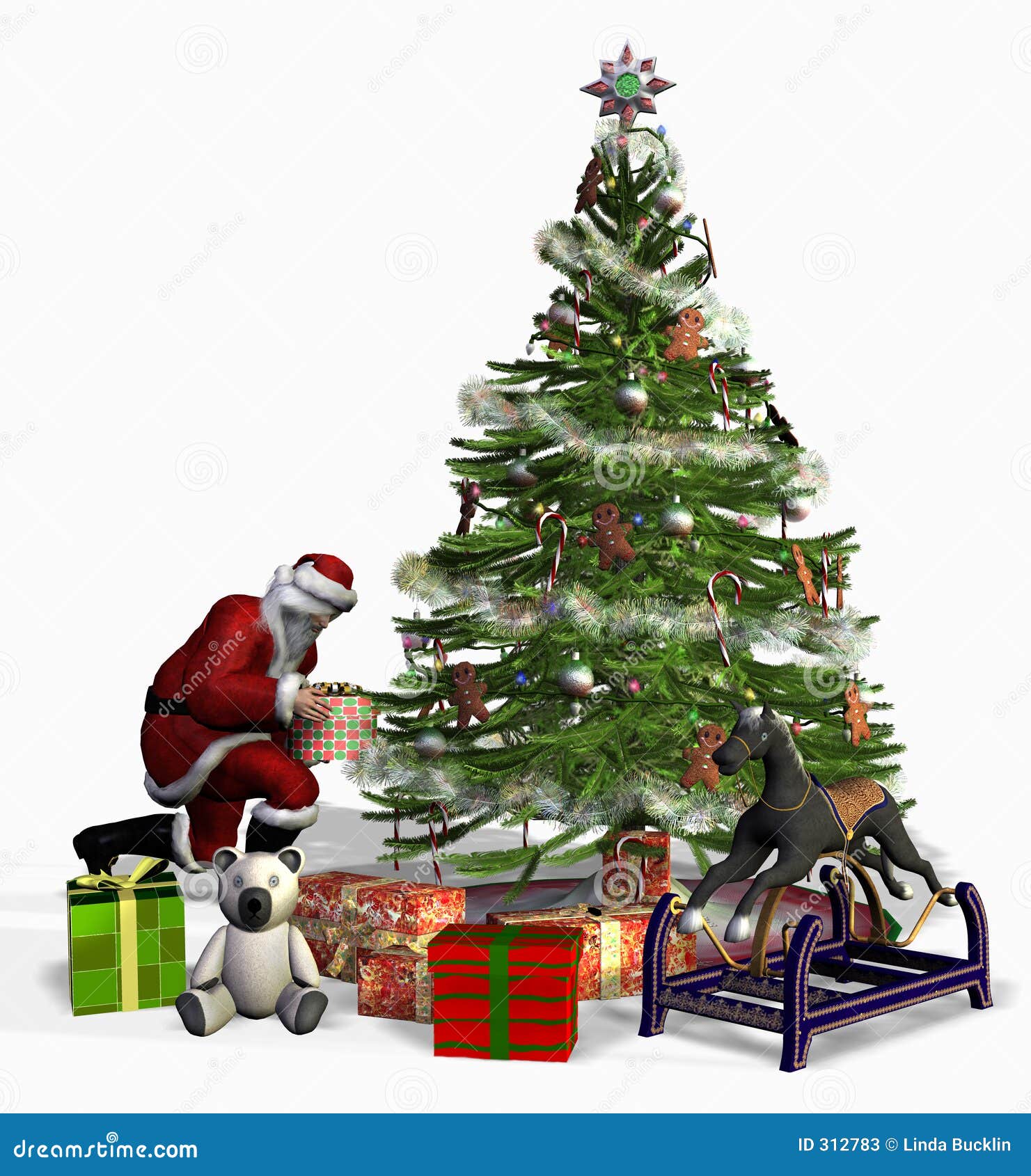 Santa at Work stock illustration. Illustration of decorations - 312783