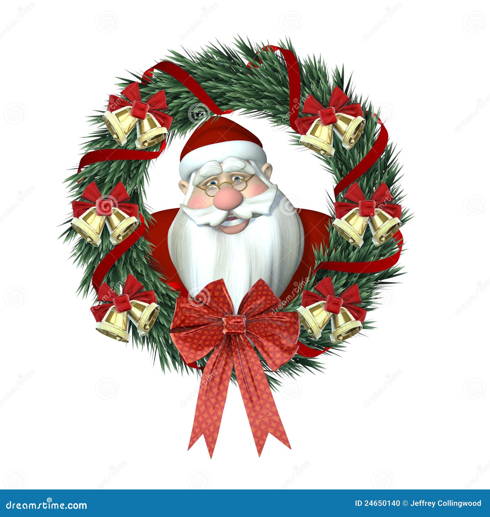 Santa Wreath stock illustration. Illustration of ornament - 24650140