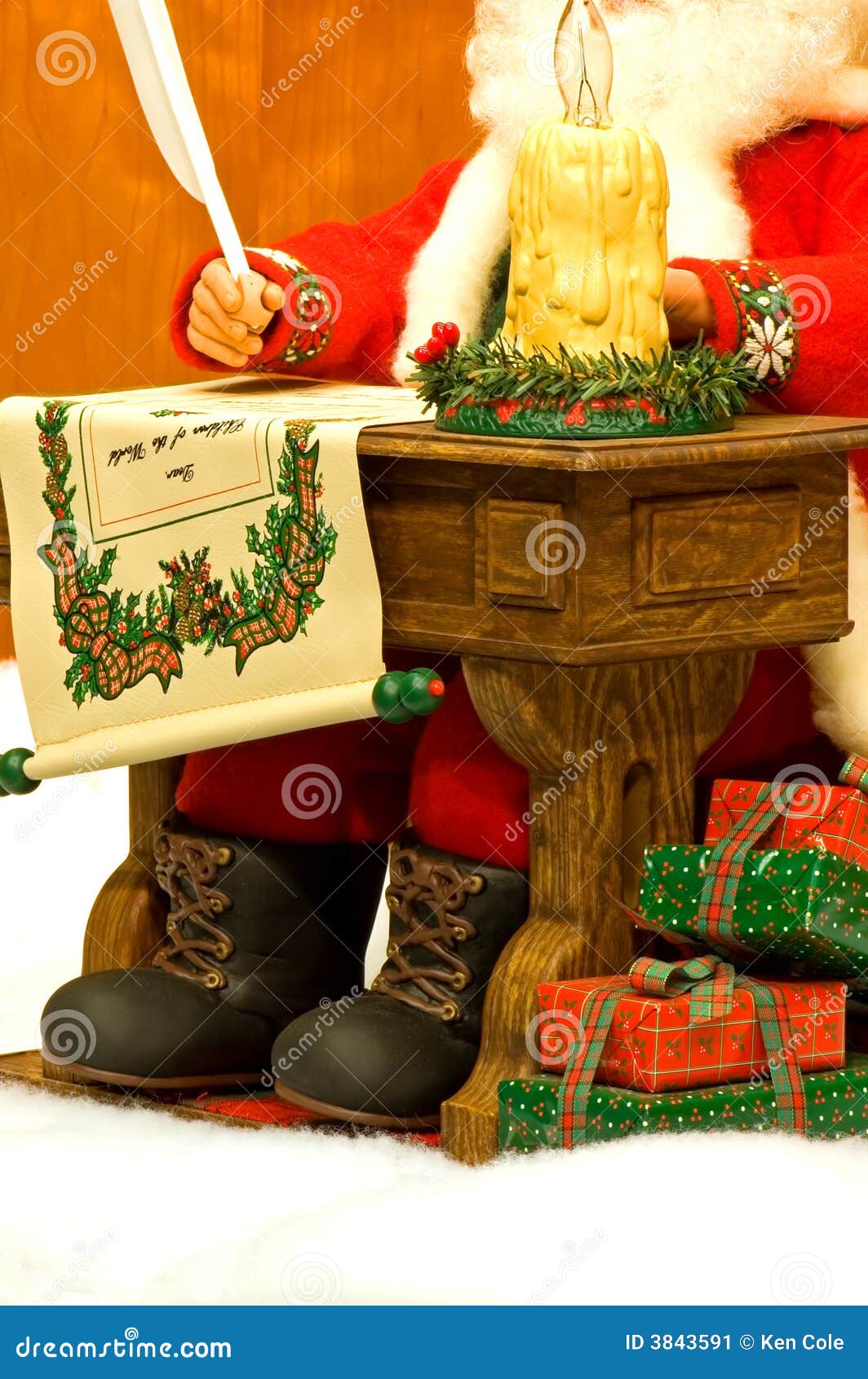 Santa Writing Christmas List Picture. Image: 3843591