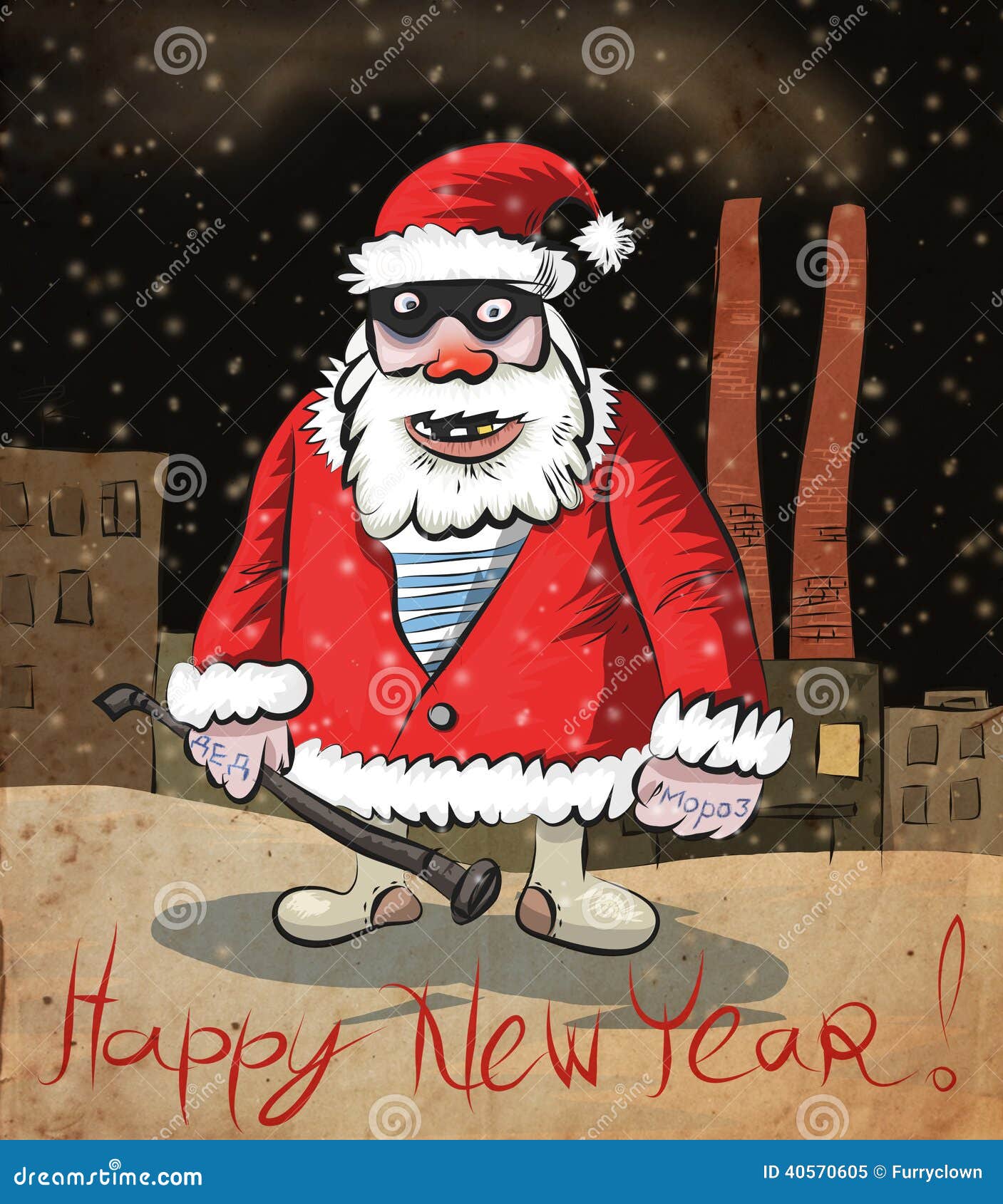 Santa stock illustration. Illustration of year, crazy - 40570605