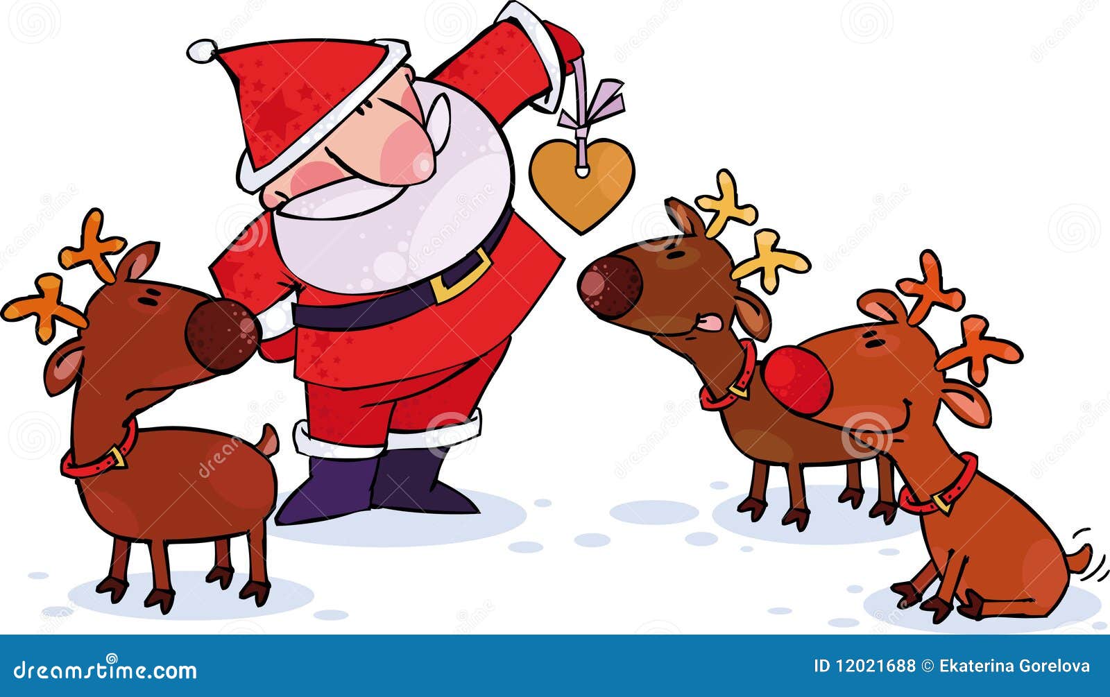 Santa y renos ilustración del vector. Ilustración de noel - 12021688