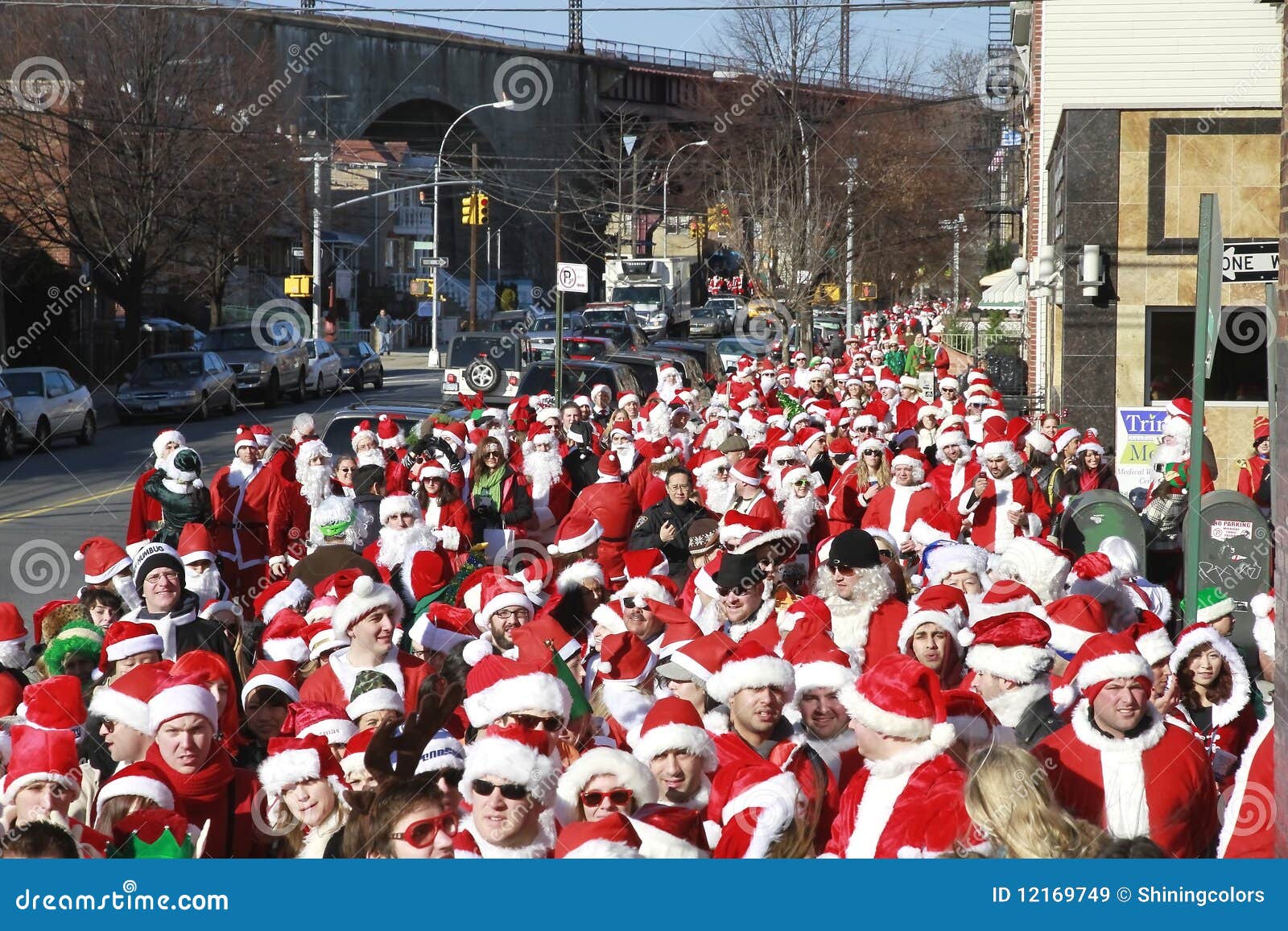 SantaCon in New York editorial stock image. Image of three - 12169749
