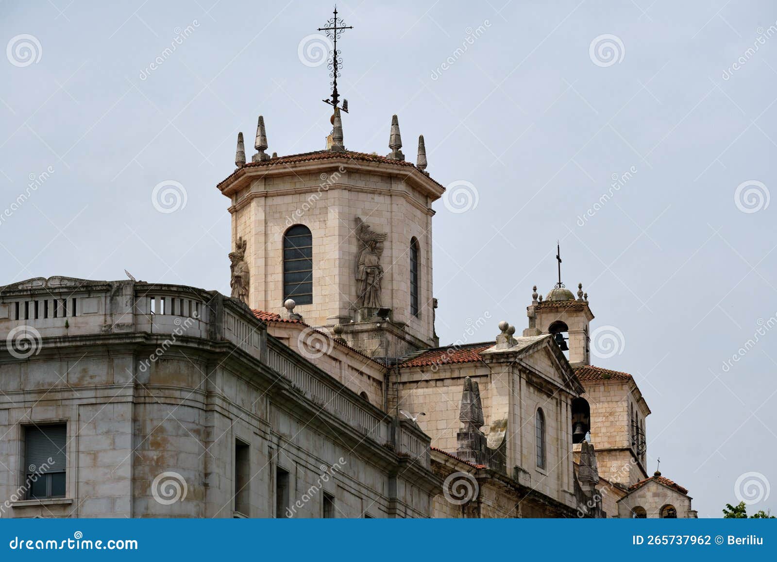 Santander Cathedral tower stock photo. Image of cantabria - 265737962