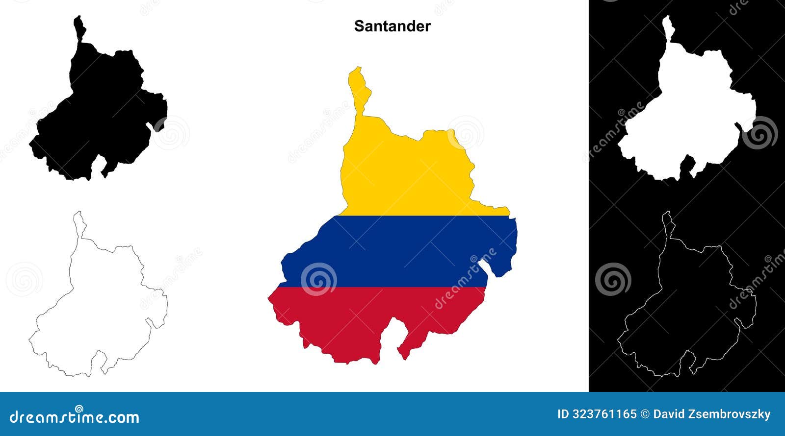 Santander Outline Map Cartoon Vector | CartoonDealer.com #323761165