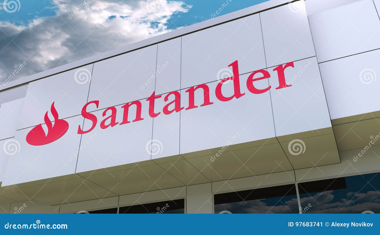 Santander Serfin Logo on the Modern Building Facade. Editorial 3D ...