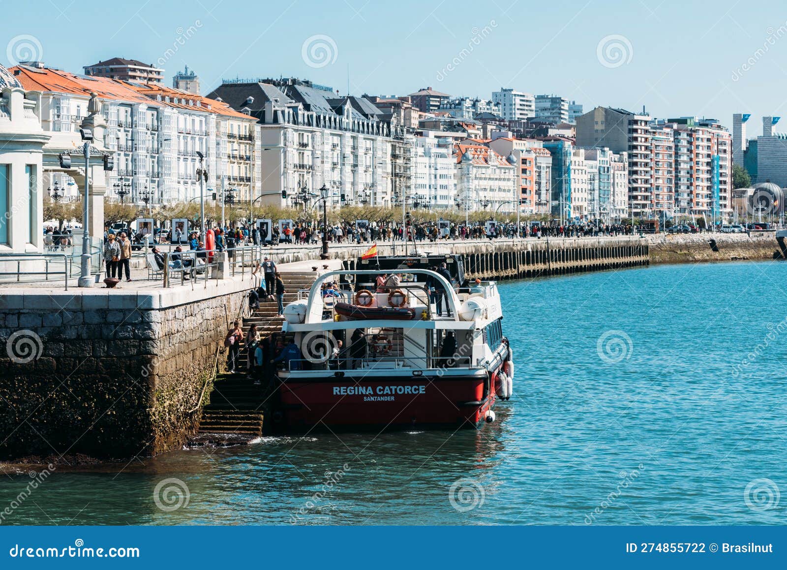 Maritime Seafront, Bay of Santander, Cantabria Editorial Photography ...