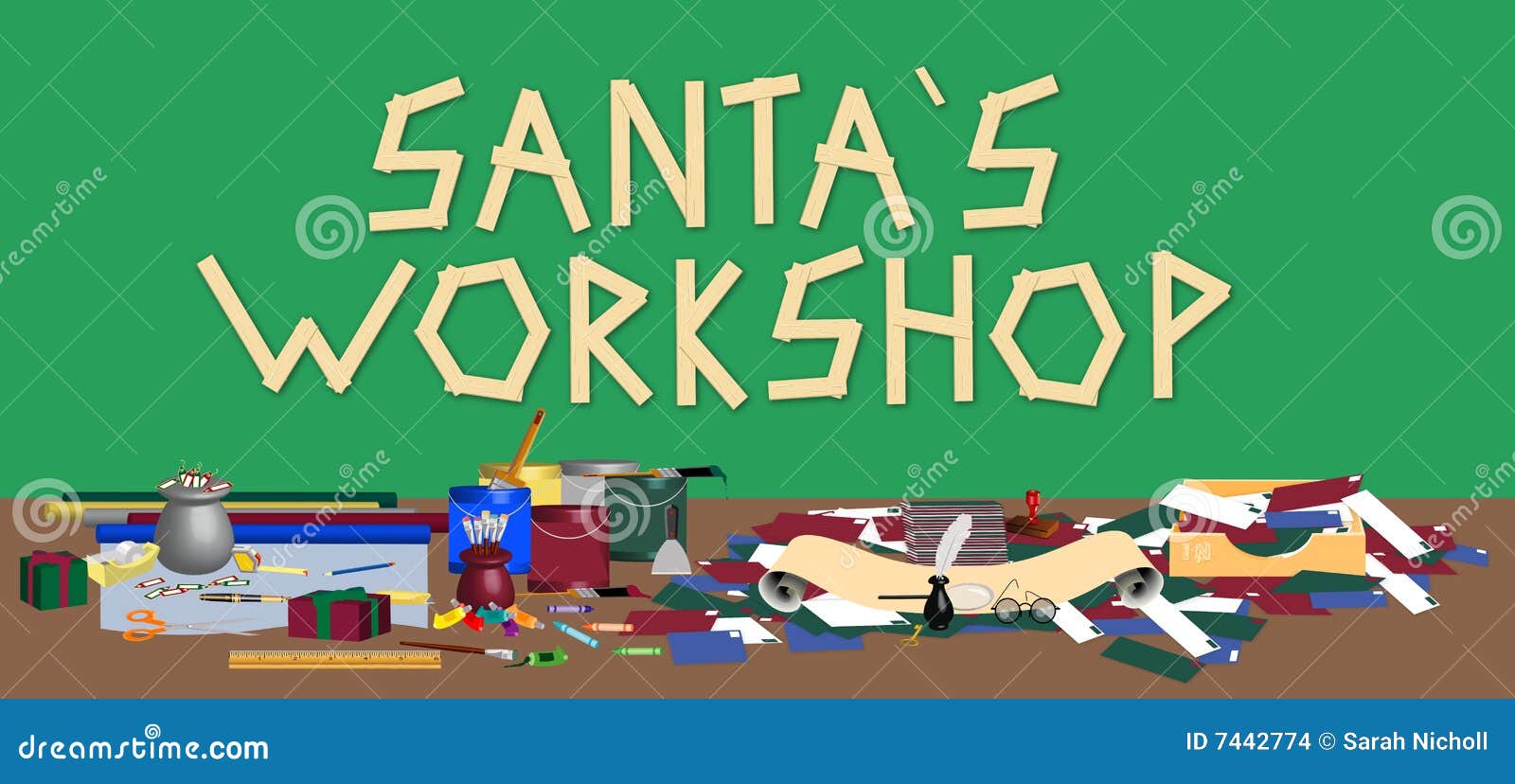 Santas Workshop stock illustration. Illustration of postal - 7442774
