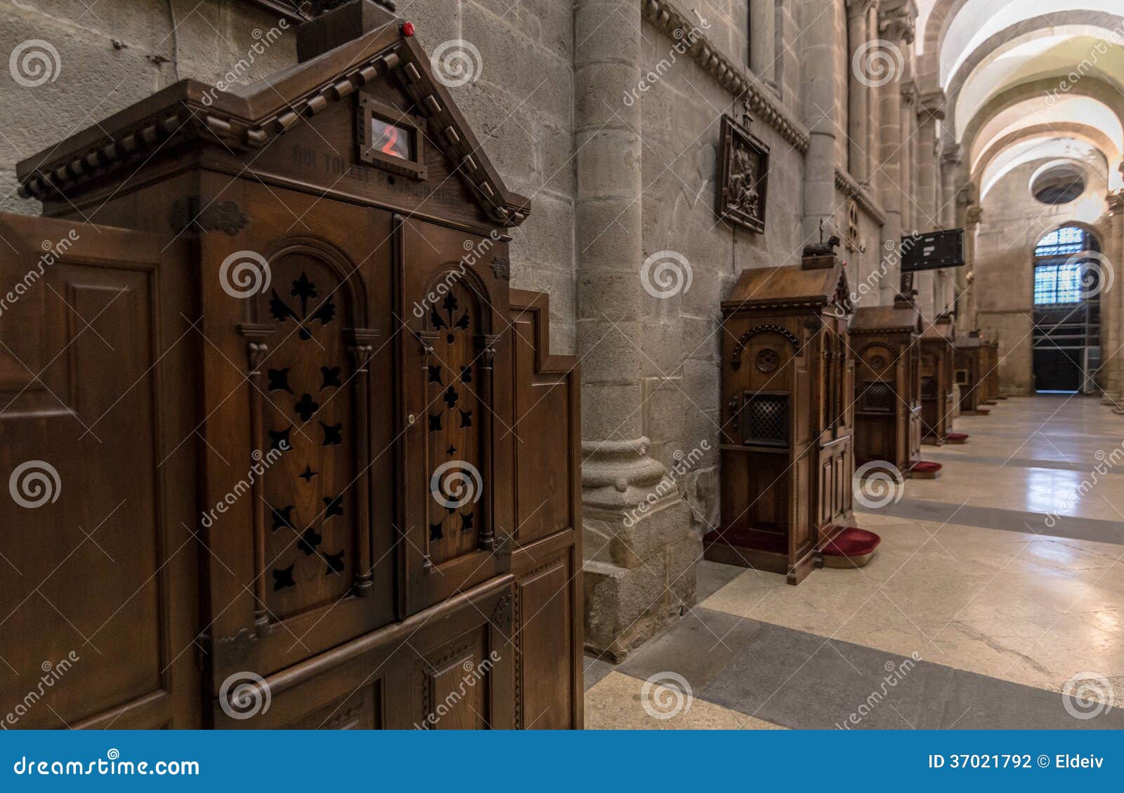 Santiago Cathedral Confessional Editorial Photography - Image of spain ...