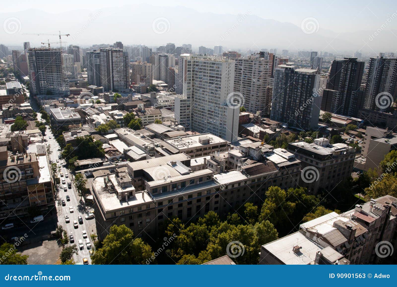 Santiago City Center - Chile Stock Image - Image of cityscape, chile ...