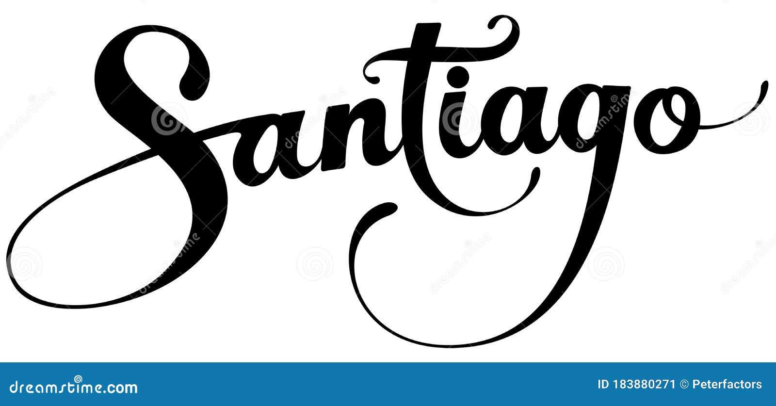 Santiago - Custom Calligraphy Text Stock Vector - Illustration of ...