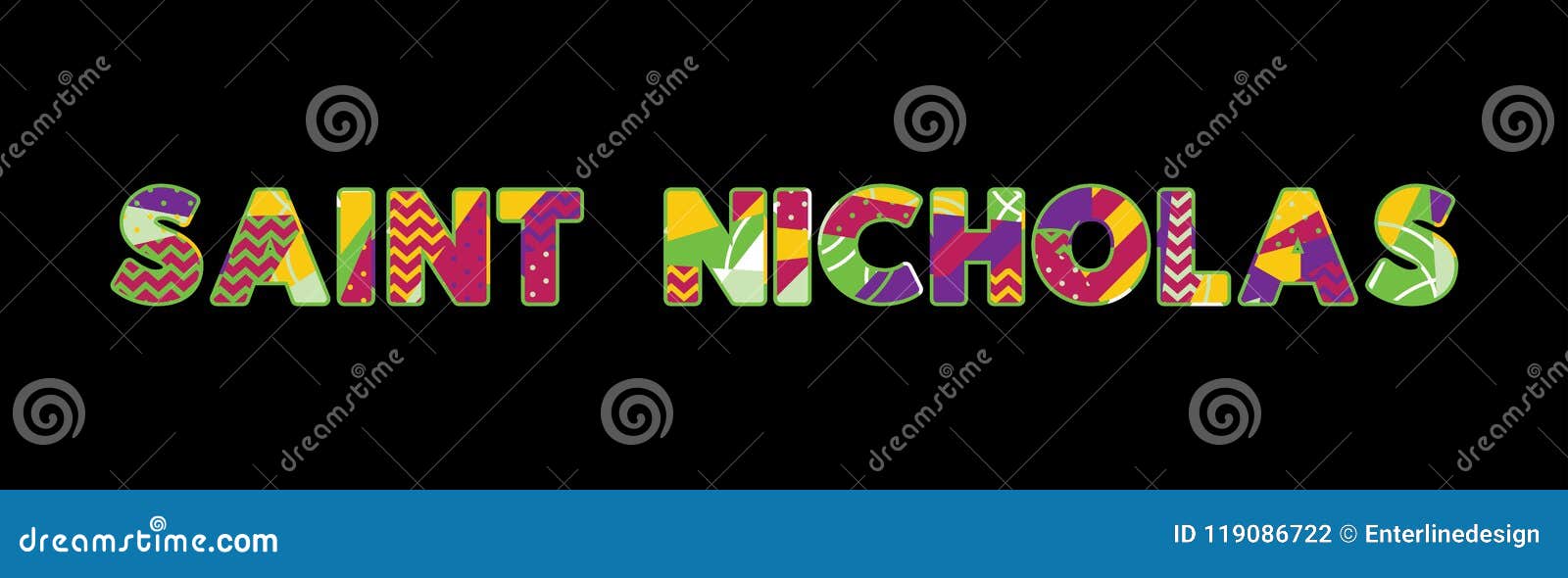 Santo Nicholas Concept Word Art Illustration Ilustración del Vector ...