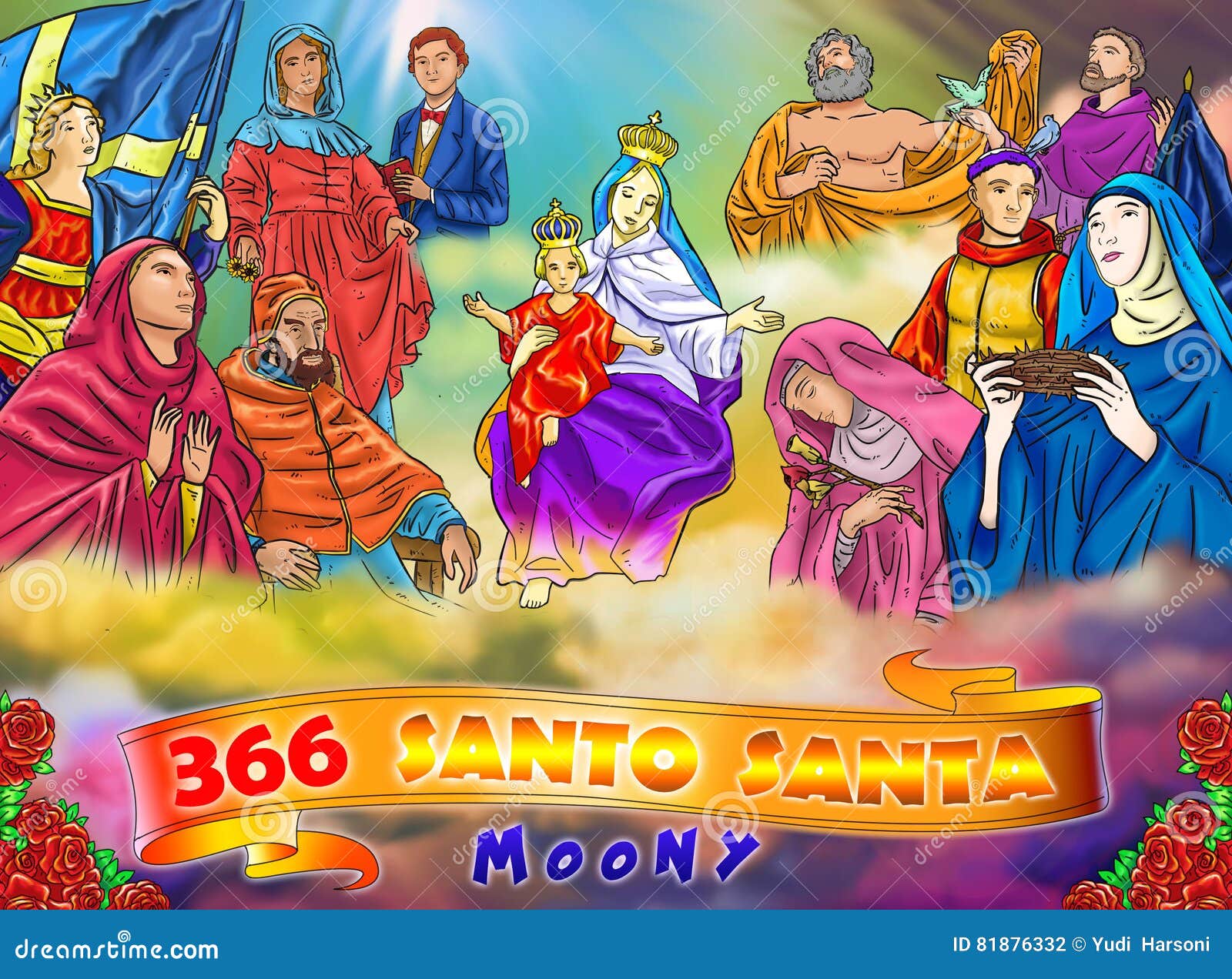 Santo Santa Christian Calendar Stock Illustration - Illustration of ...