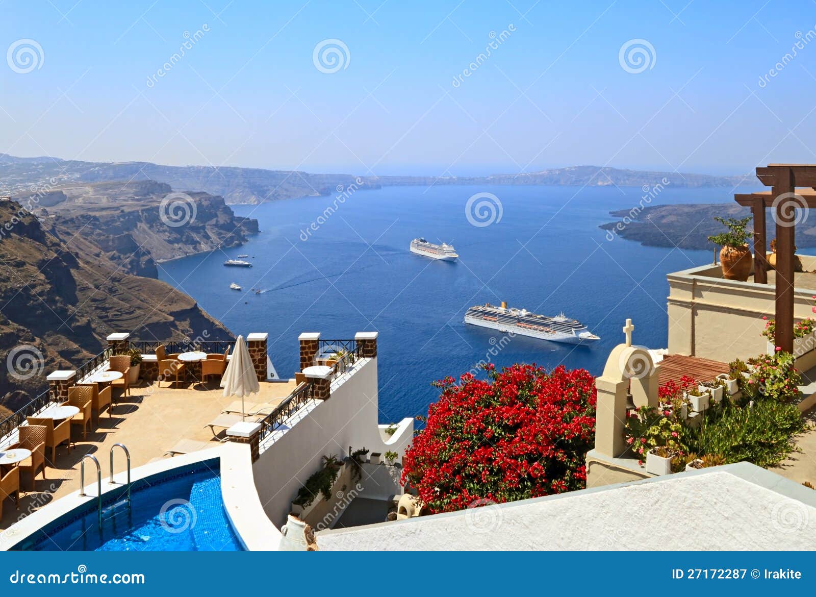 Santorini caldera stock image. Image of heat, horizon - 27172287